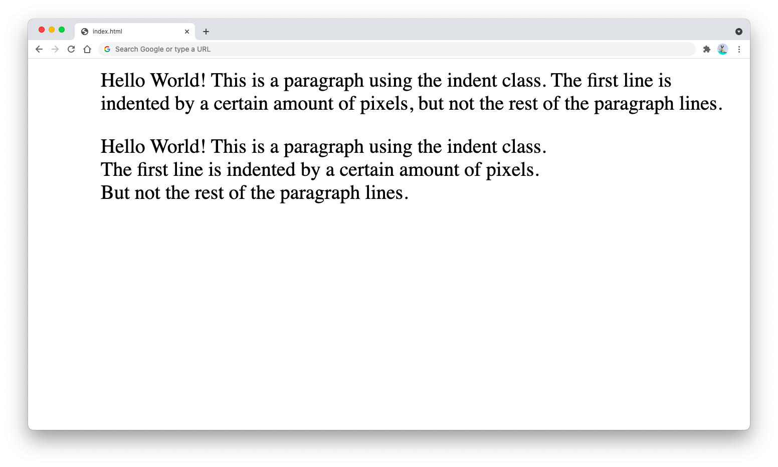 CSS How To Indent Text In HTML Documents Sebhastian