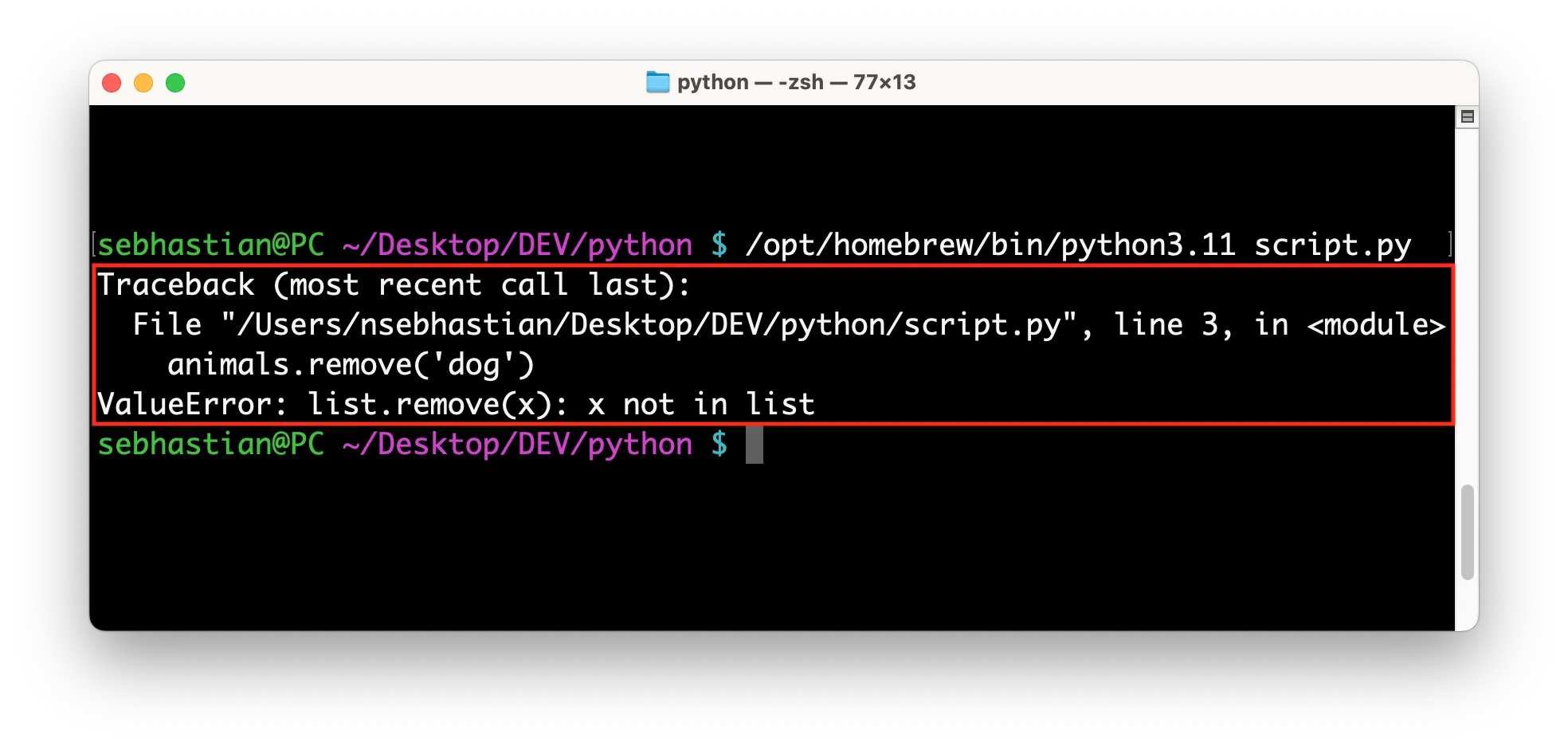 Fix Python ValueError List remove x X Not In List Sebhastian