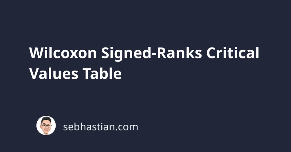 Wilcoxon Signed-Ranks Critical Values Table | sebhastian